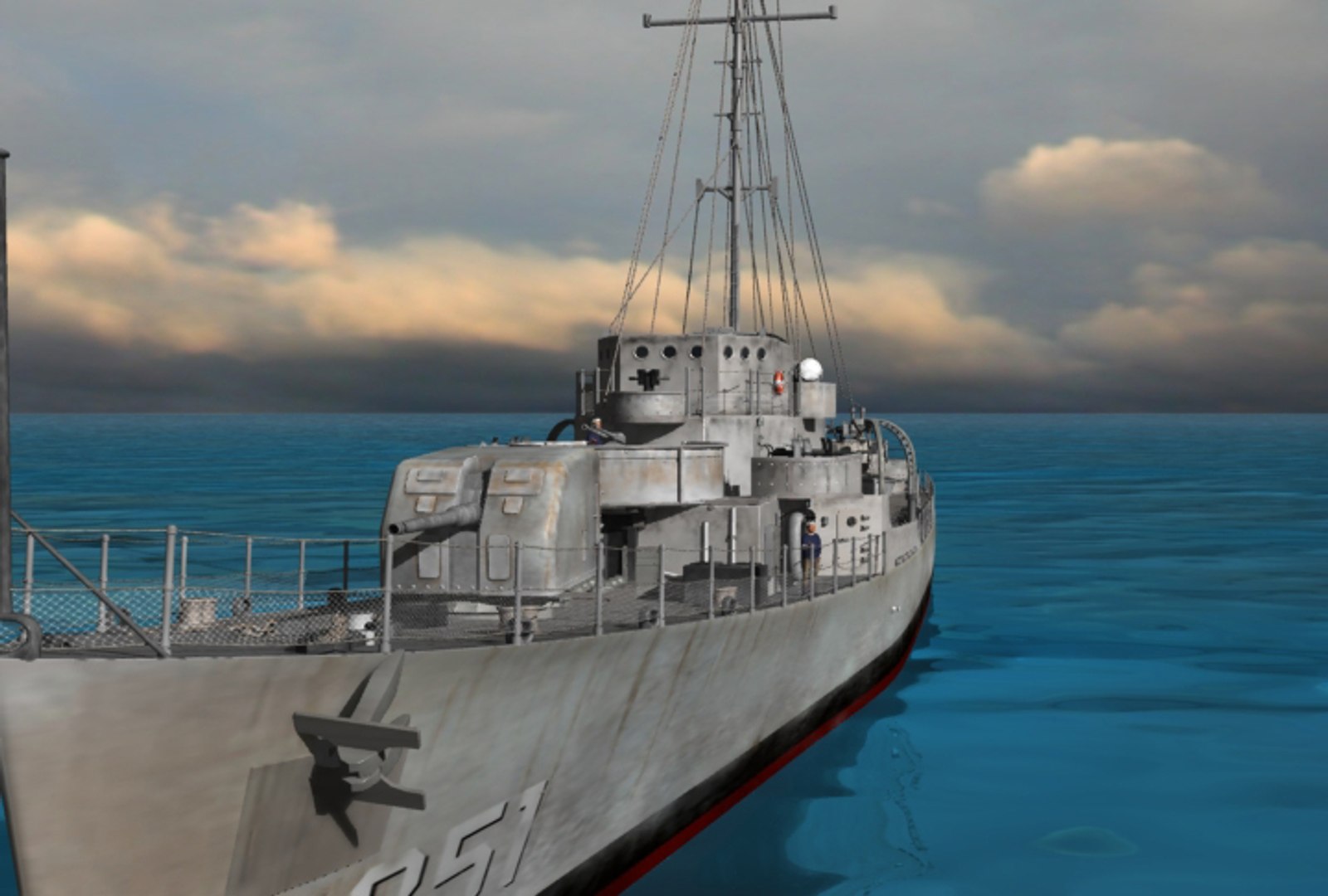 Uss Butler Class Ship 3d Model