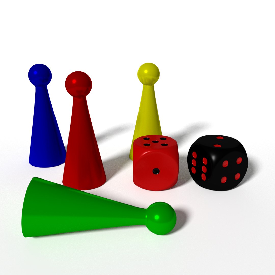 3d dice ludo pieces