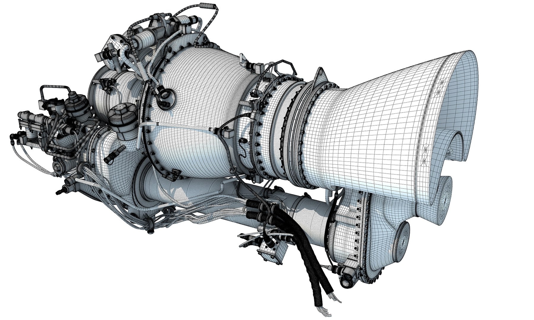 Turbomeca Arriel 2 Turboshaft 3d Model