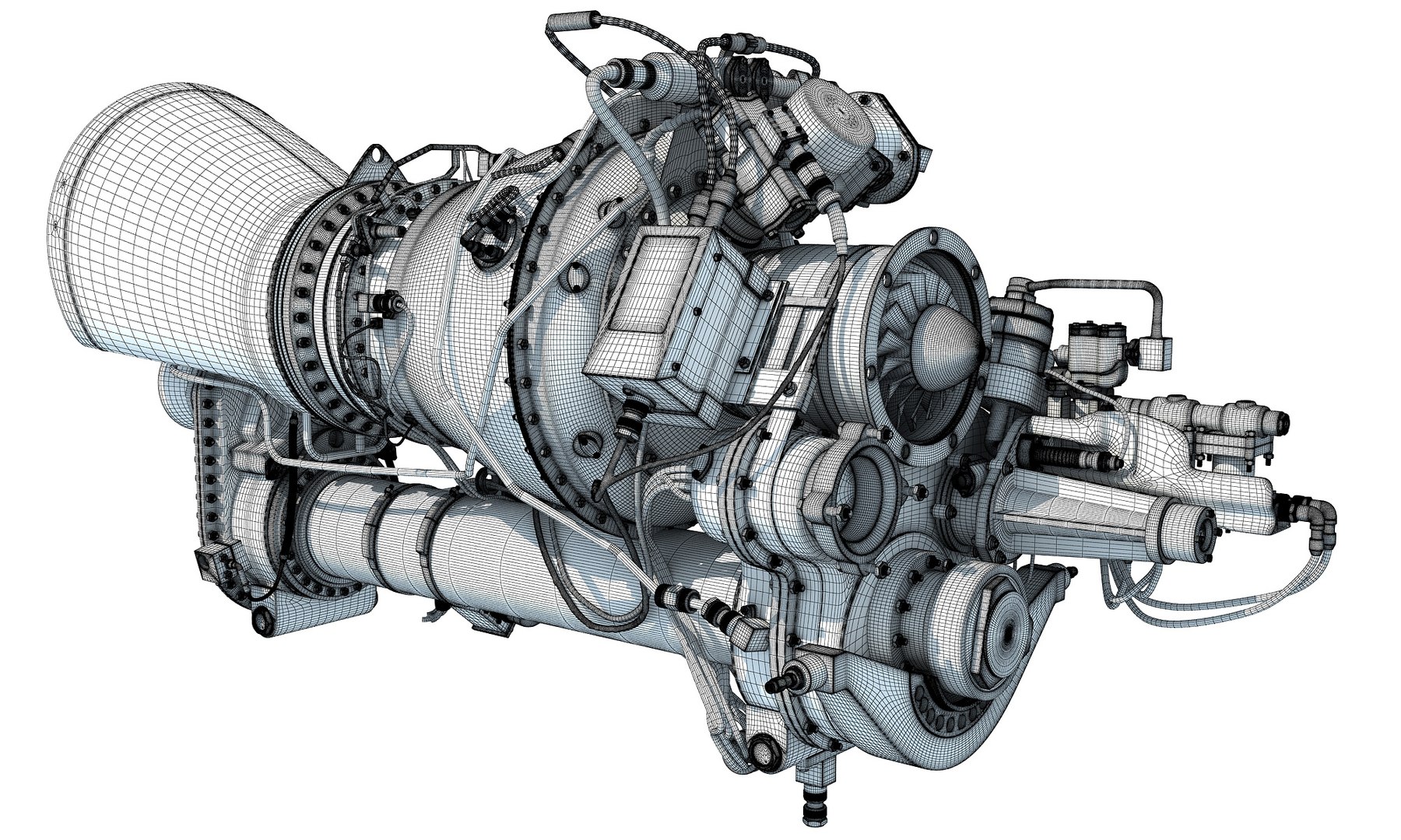 Turbomeca Arriel 2 Turboshaft 3d Model