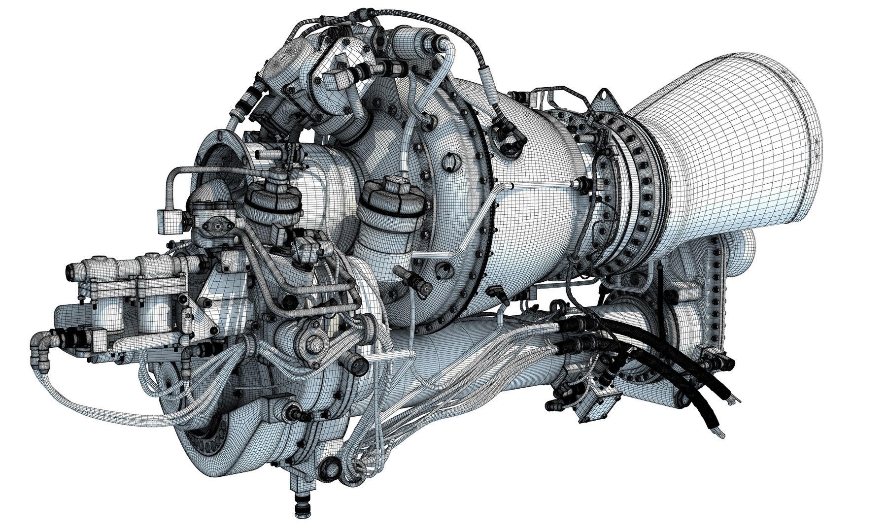 Turbomeca Arriel 2 Turboshaft 3d Model