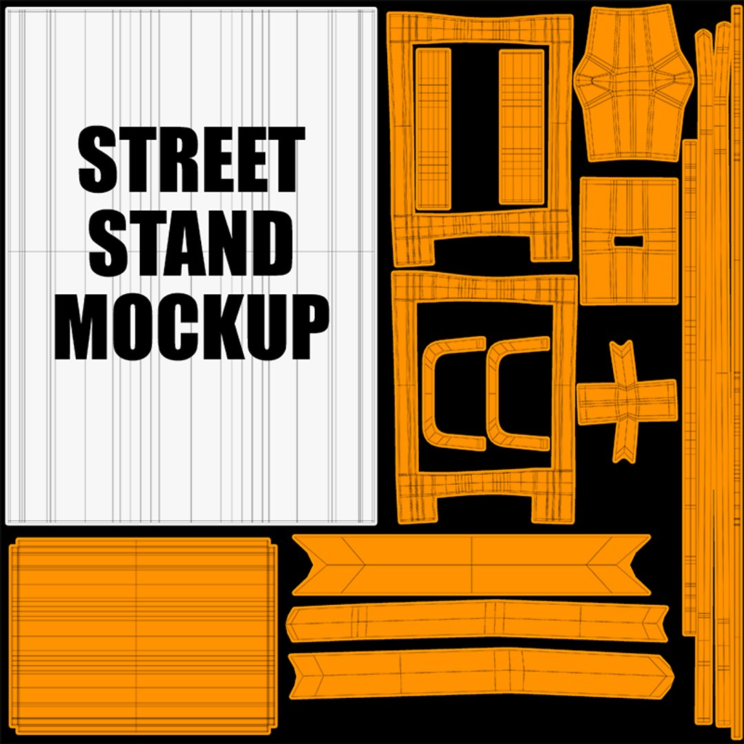 Orange Street Stand Model - TurboSquid 1667650