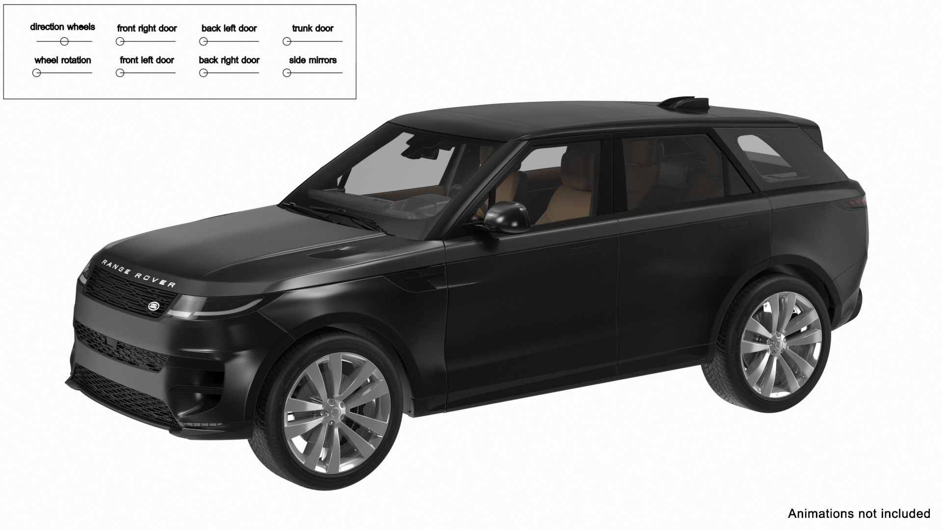 3D 2023 Range Rover Sport Black Rigged - TurboSquid 2381965