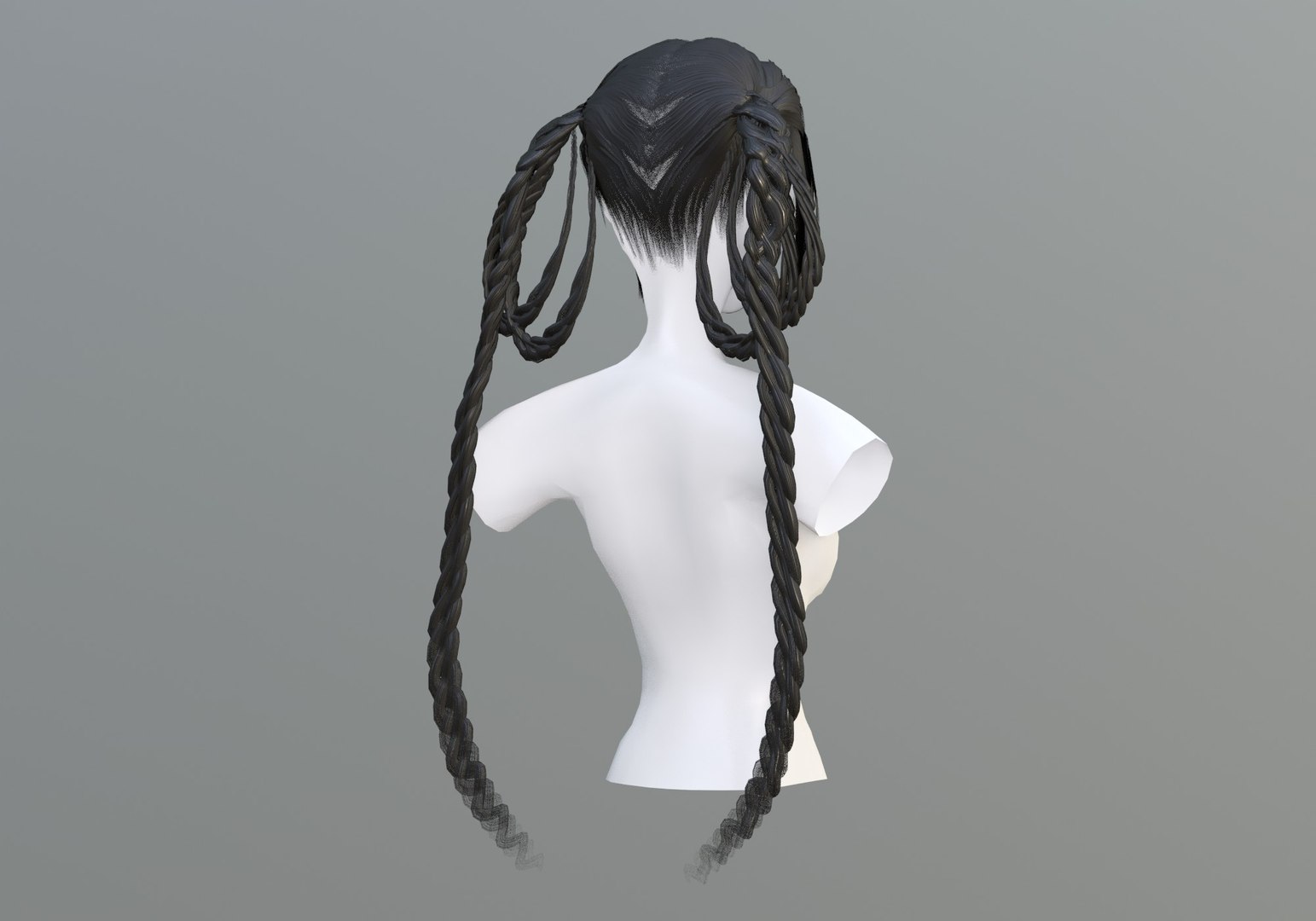 Ponytails Stylized Hair 3D Model - TurboSquid 1944536