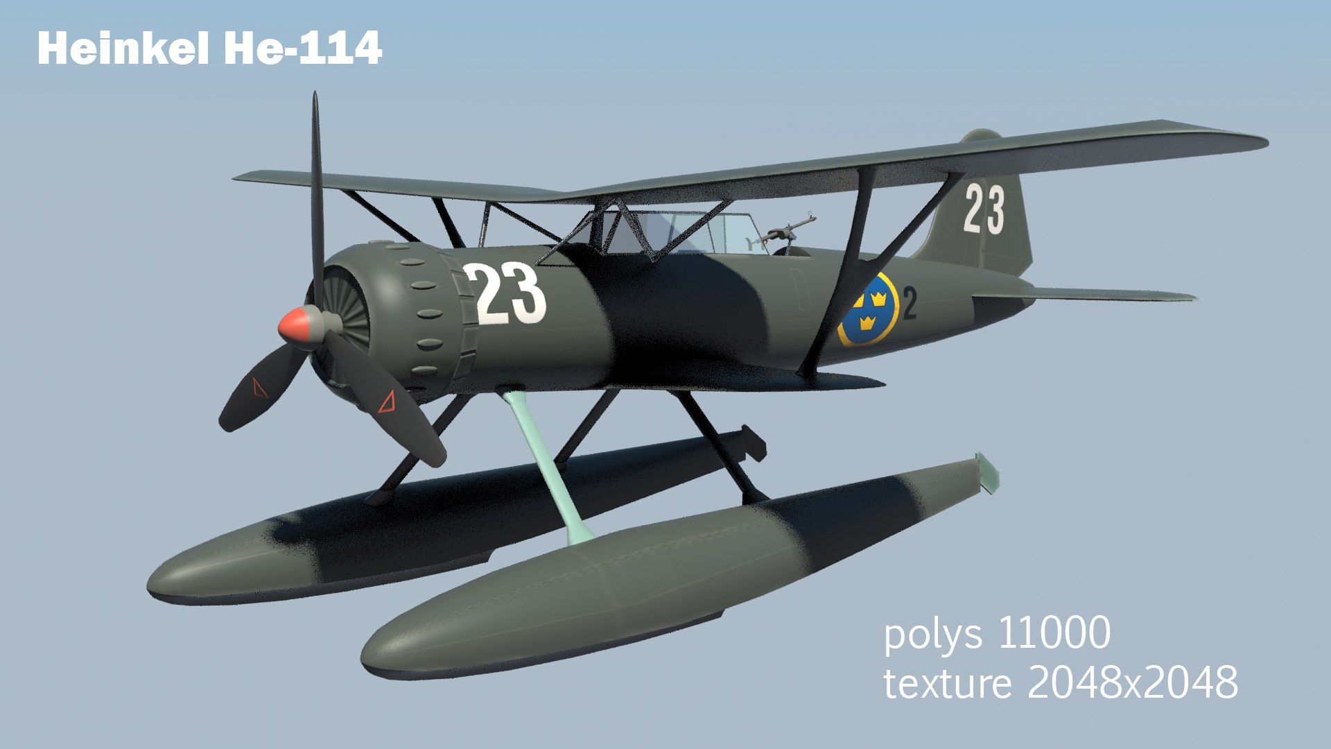 3D Seaplane Heinkel He 114 3D Model - TurboSquid 1735514