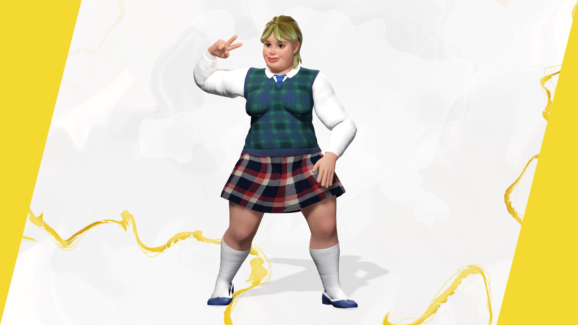 Plus-Size Cartoon Student Girl With Uniform 3D Model Model - TurboSquid ...