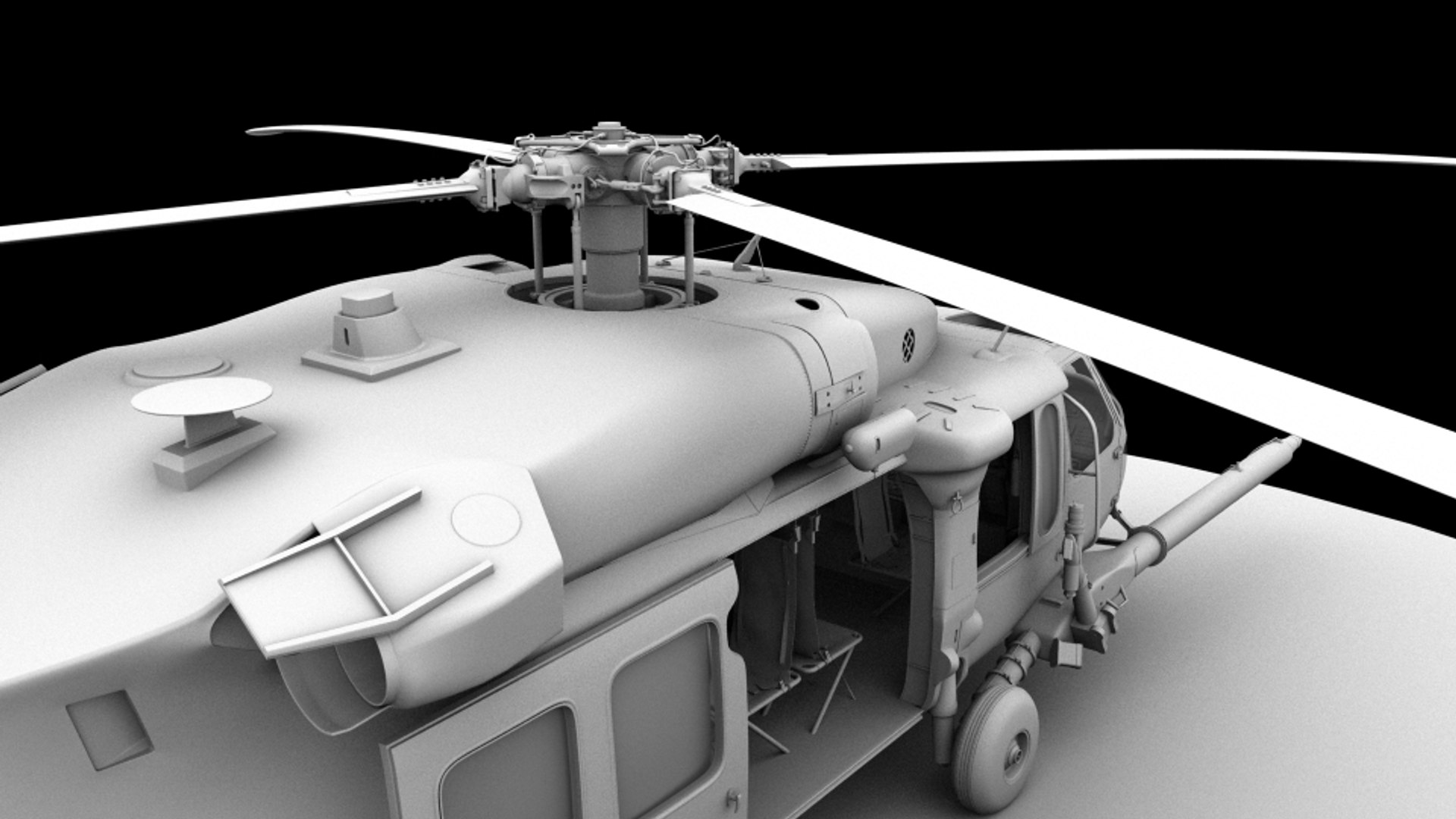 Mh-60 Blackhawk Military Helicopter Fbx