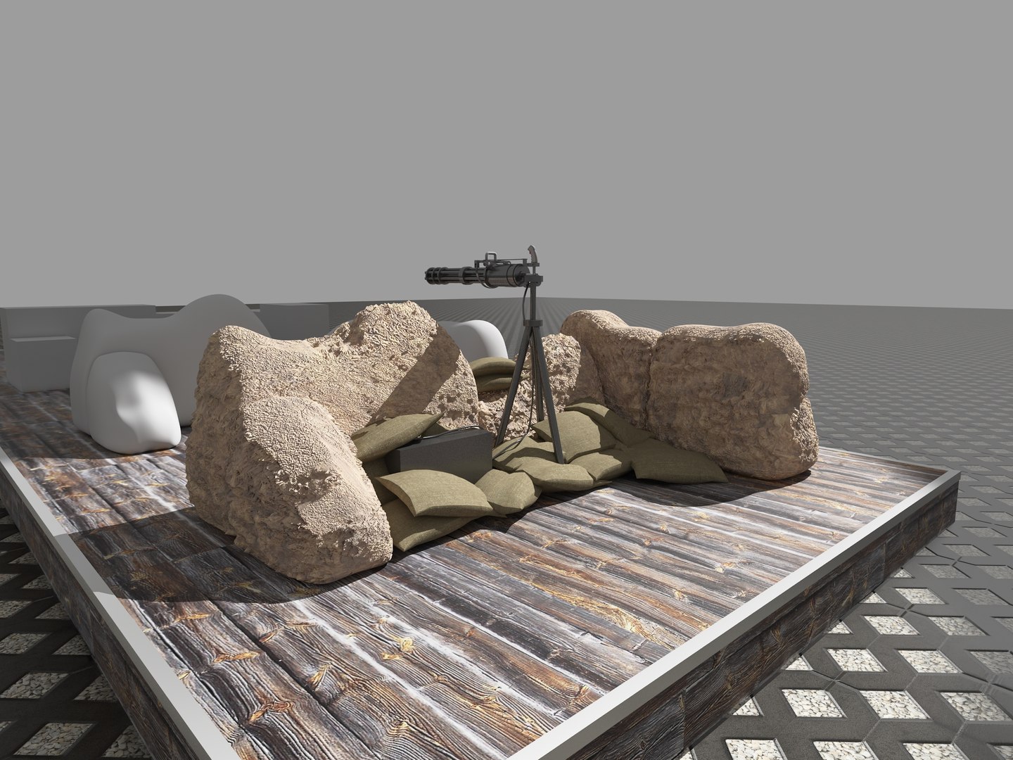 Trench Barricade Gun 3D Model - TurboSquid 1352955