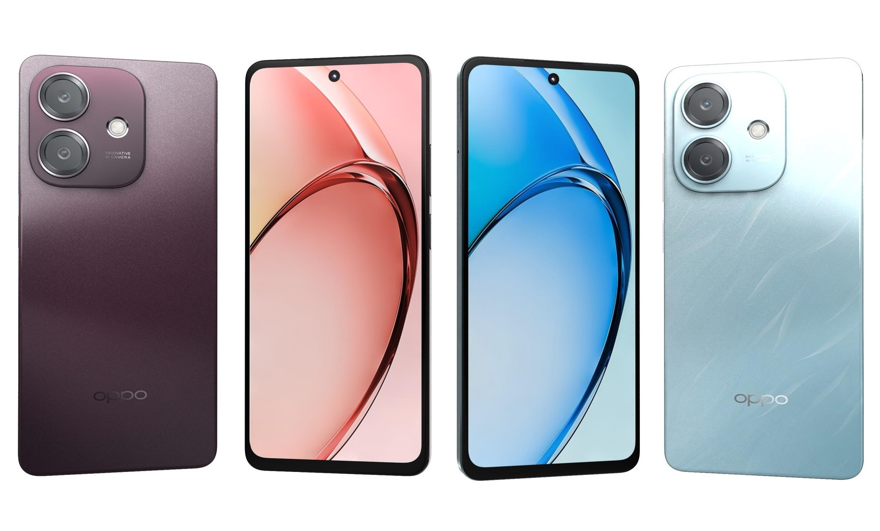 OPPO A3x Nebula Red And Ocean Blue 3D - TurboSquid 2277726