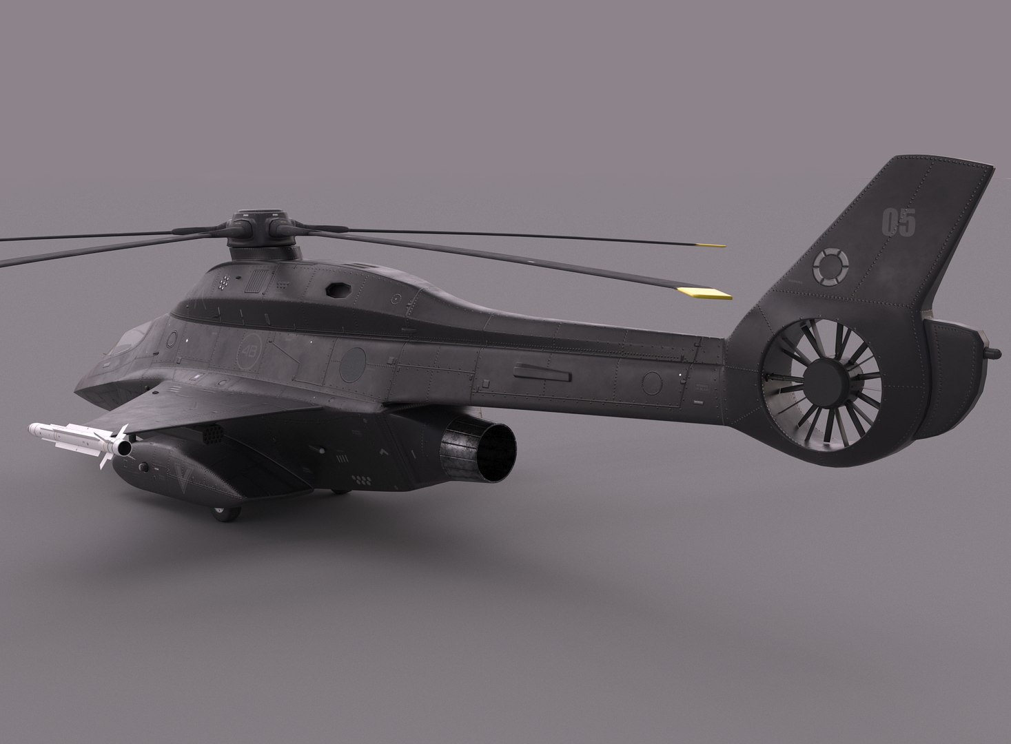 Futuristic helicopter model - TurboSquid 1415020