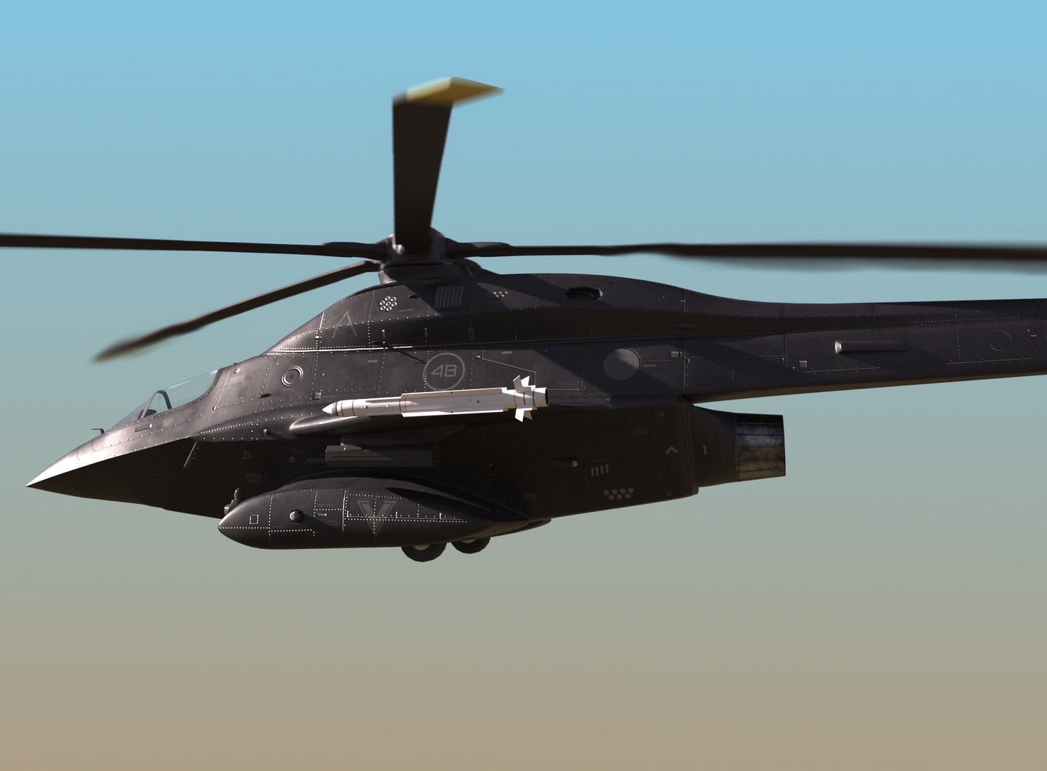 Futuristic helicopter model - TurboSquid 1415020
