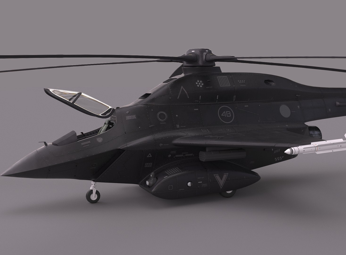 Futuristic helicopter model - TurboSquid 1415020