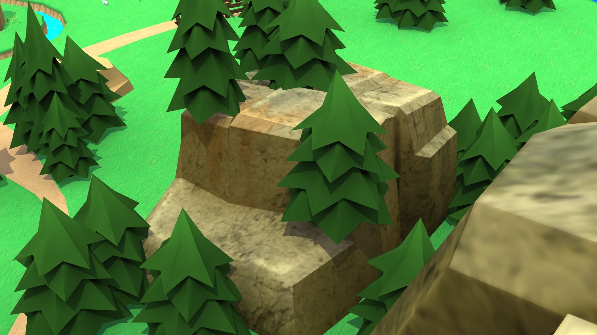 3d large boulder