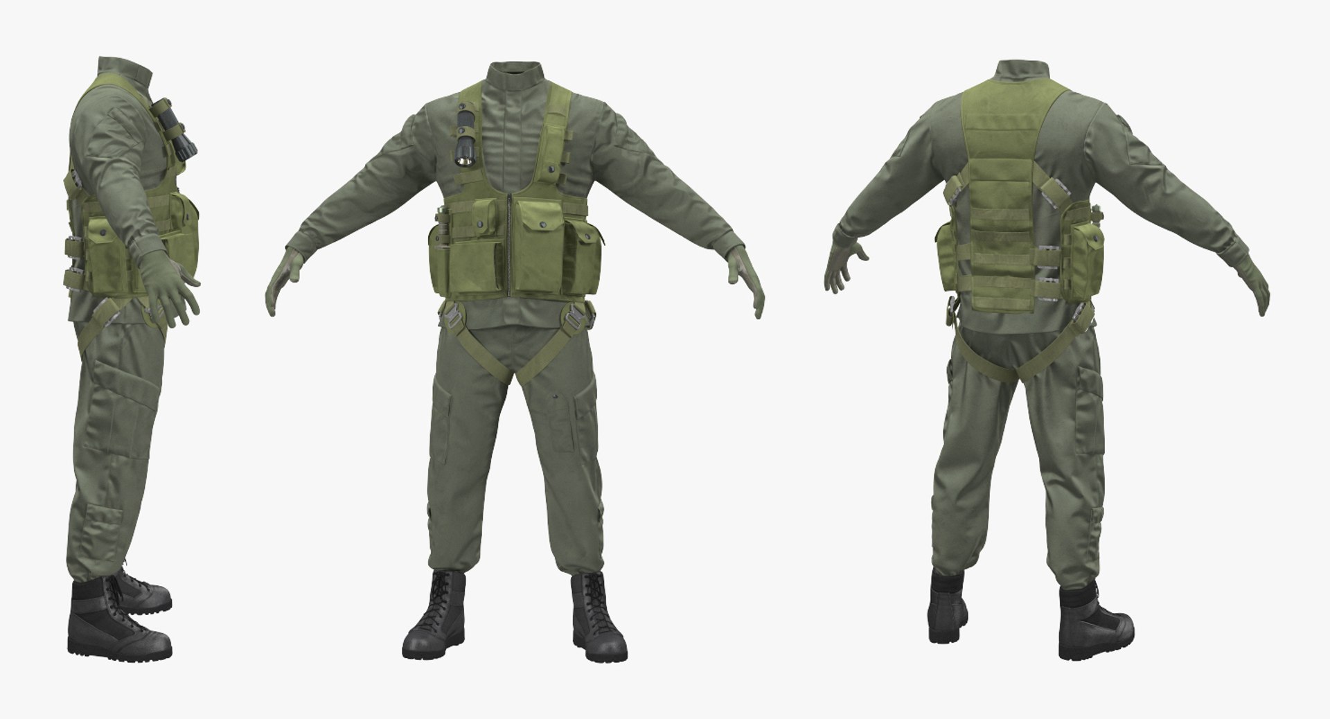 3d Model Helicopter Pilot Uniform 2