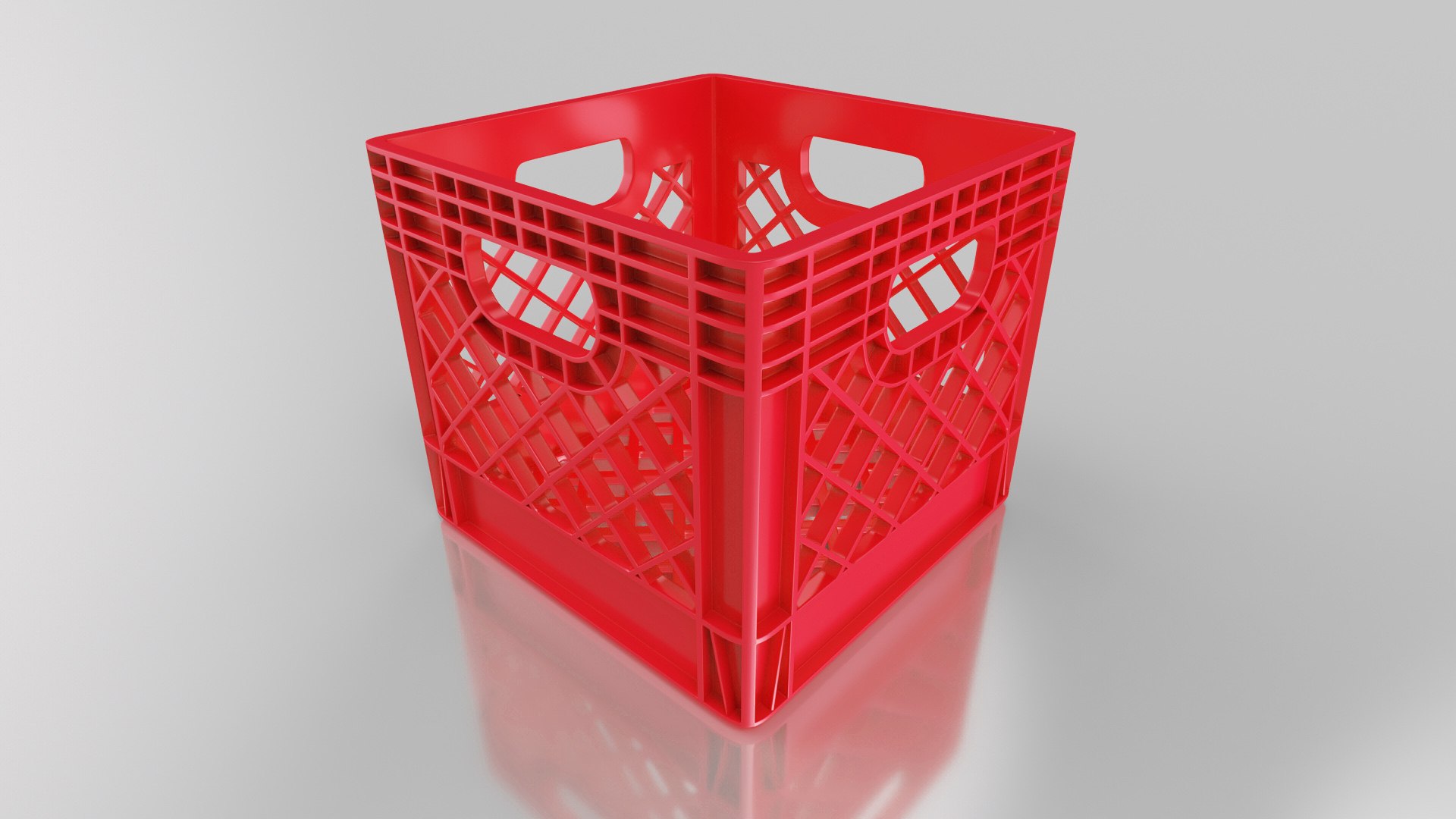 Red milk crate 3D - TurboSquid 1667667