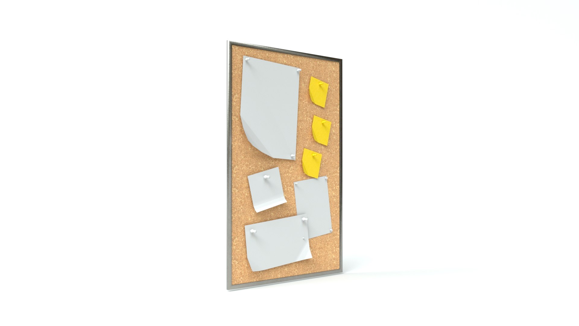 Notice Pin Board - Paper Pinned - 3D Asset 3D - TurboSquid 1895396