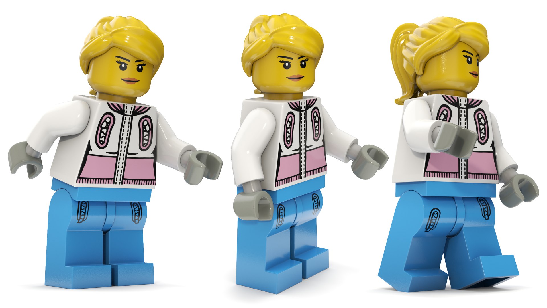 Minifigure LEGO Teenager Girl Rigged For Cinema 4D 3D - TurboSquid 2294250