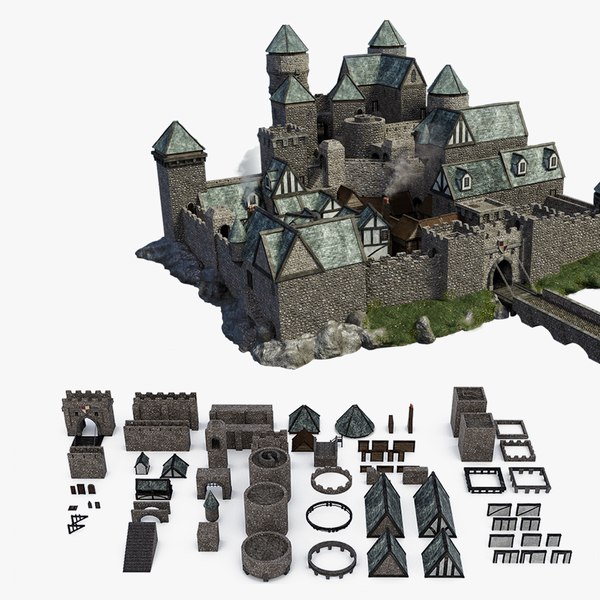 3D modular castle gate building pack - TurboSquid 1330979