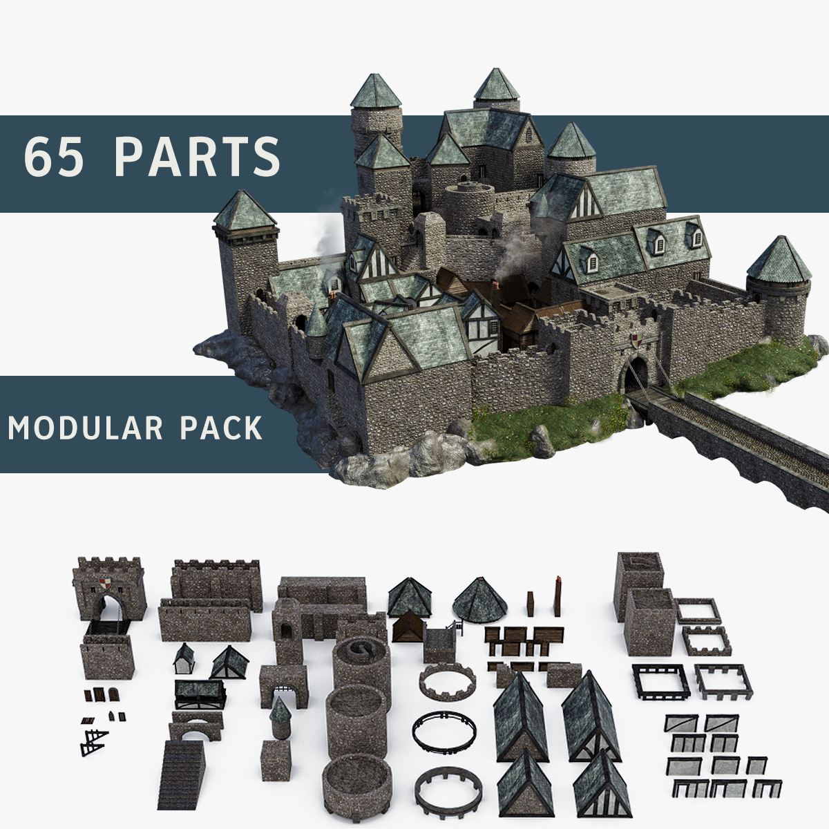 Medieval Castle Keep Modular Kitbash 팩 3D 모델 - TurboSquid 1702199