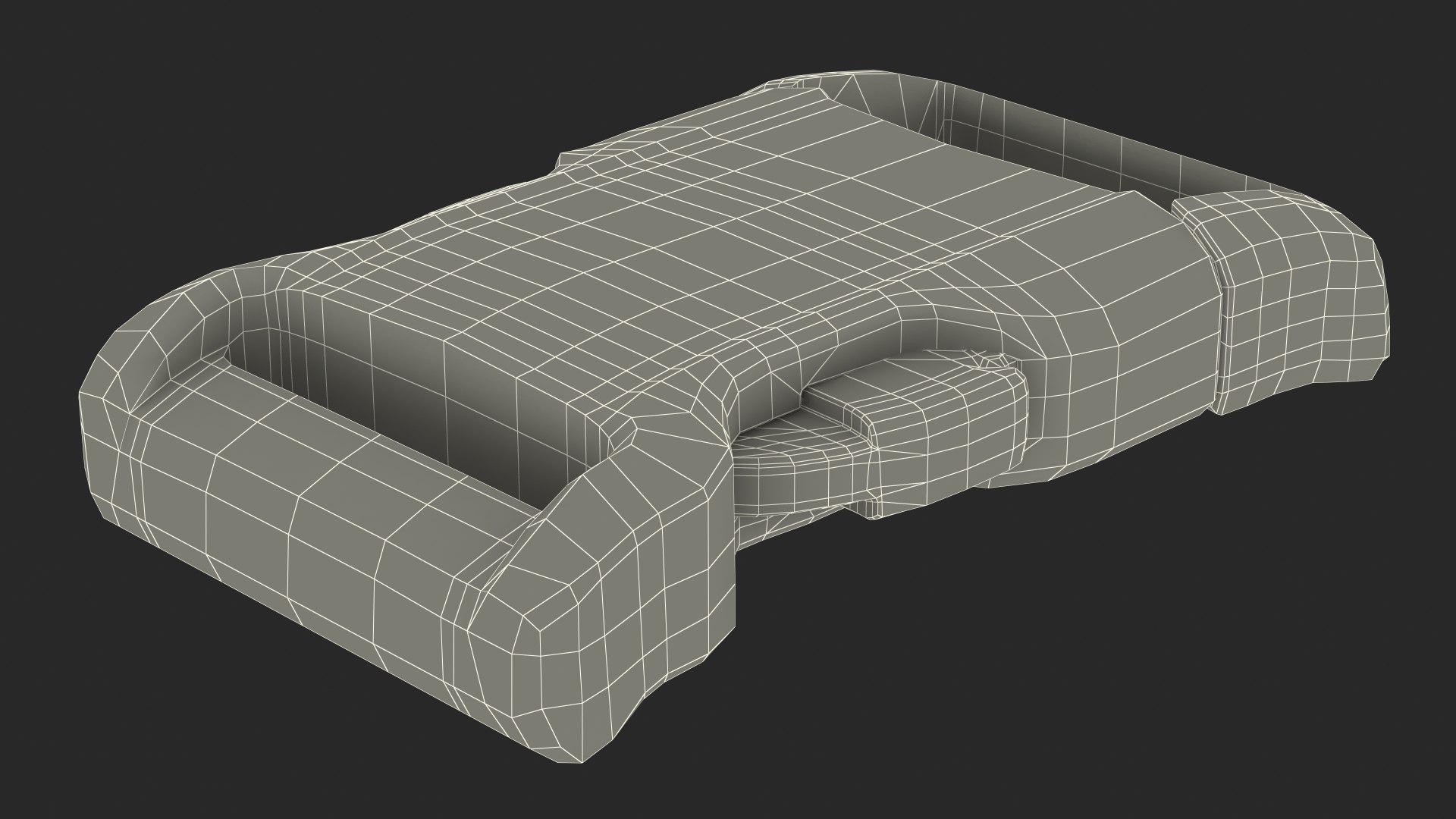 Contoured Side Release Plastic Buckle Khaki 3D Model - TurboSquid 1781634