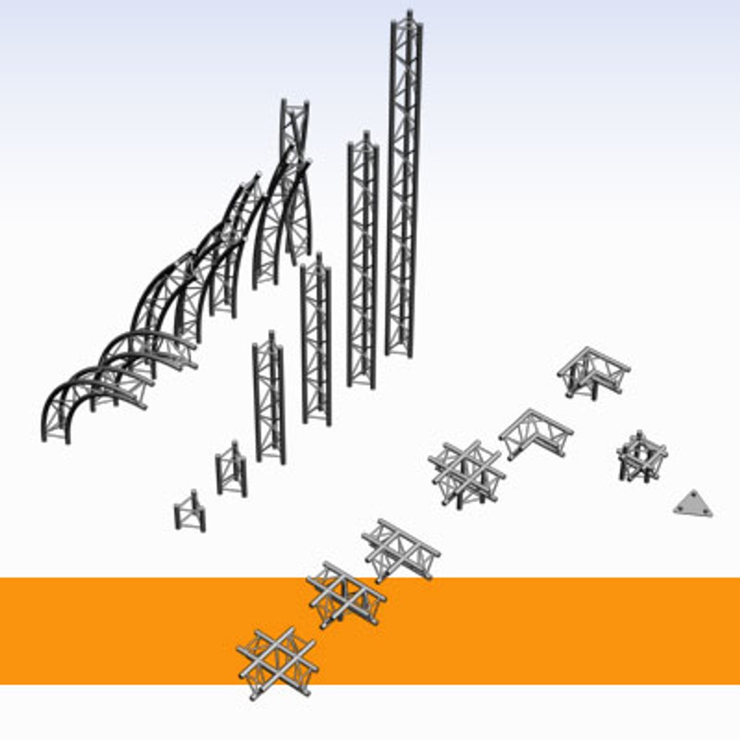 3ds Max Stage Structure 3 Pipes