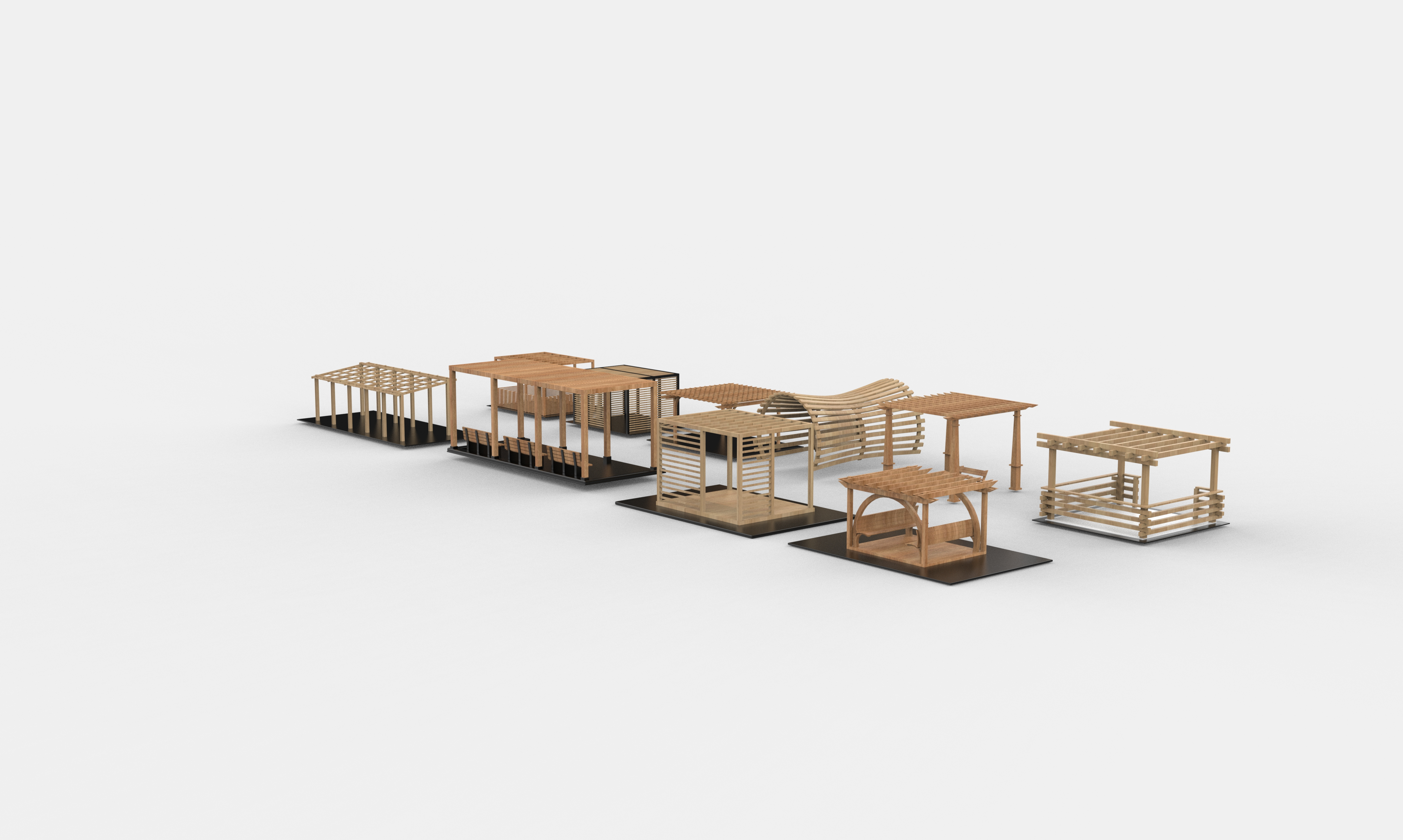 modelo 3d Pérgola de madera, todo modelo 3D - TurboSquid 2515428