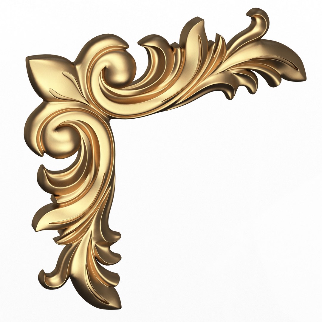 3D Model Corner Carved Plaster Molding Decoration 015 - TurboSquid 2143344