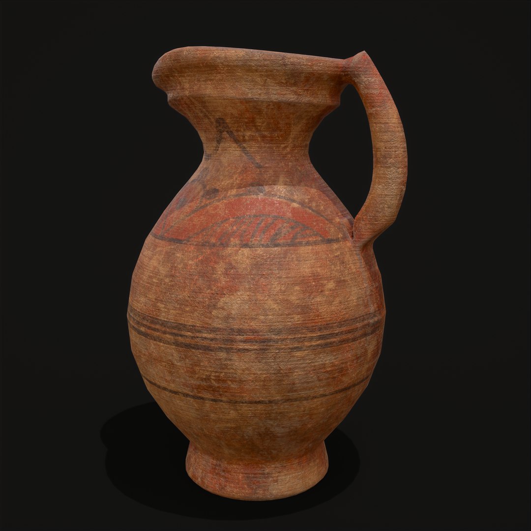 Decorated Medieval Earthenware Pitcher 3D model - TurboSquid 1955795