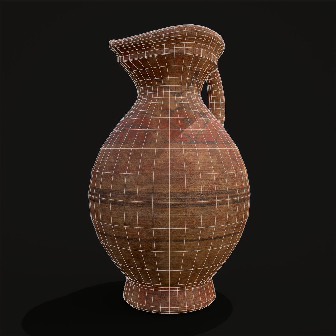 Decorated Medieval Earthenware Pitcher 3D Model - TurboSquid 1955795