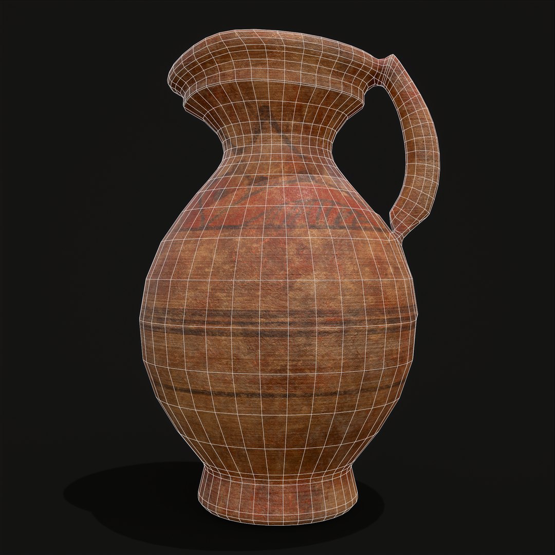 Decorated Medieval Earthenware Pitcher 3D Model - TurboSquid 1955795