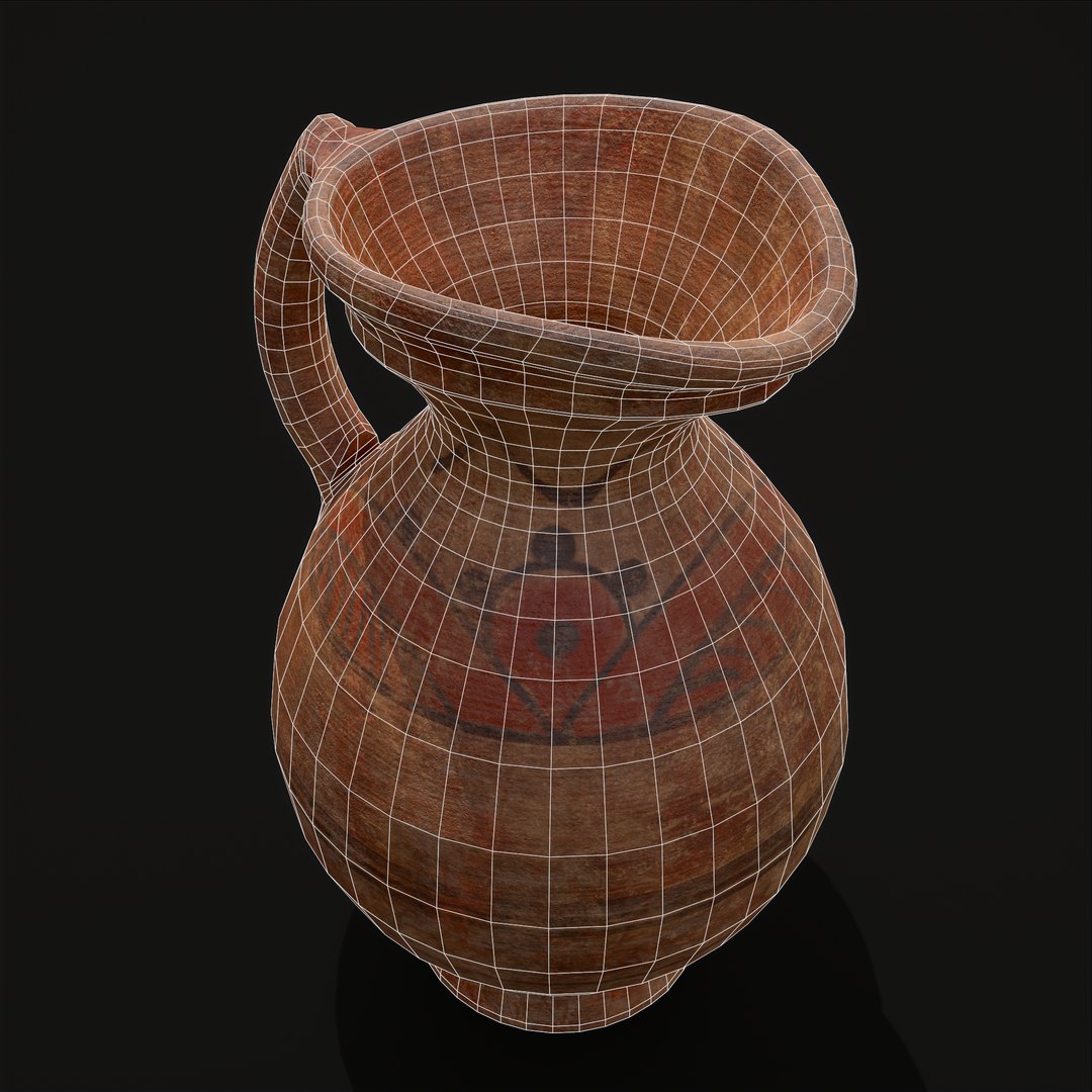 Decorated Medieval Earthenware Pitcher 3D Model - TurboSquid 1955795