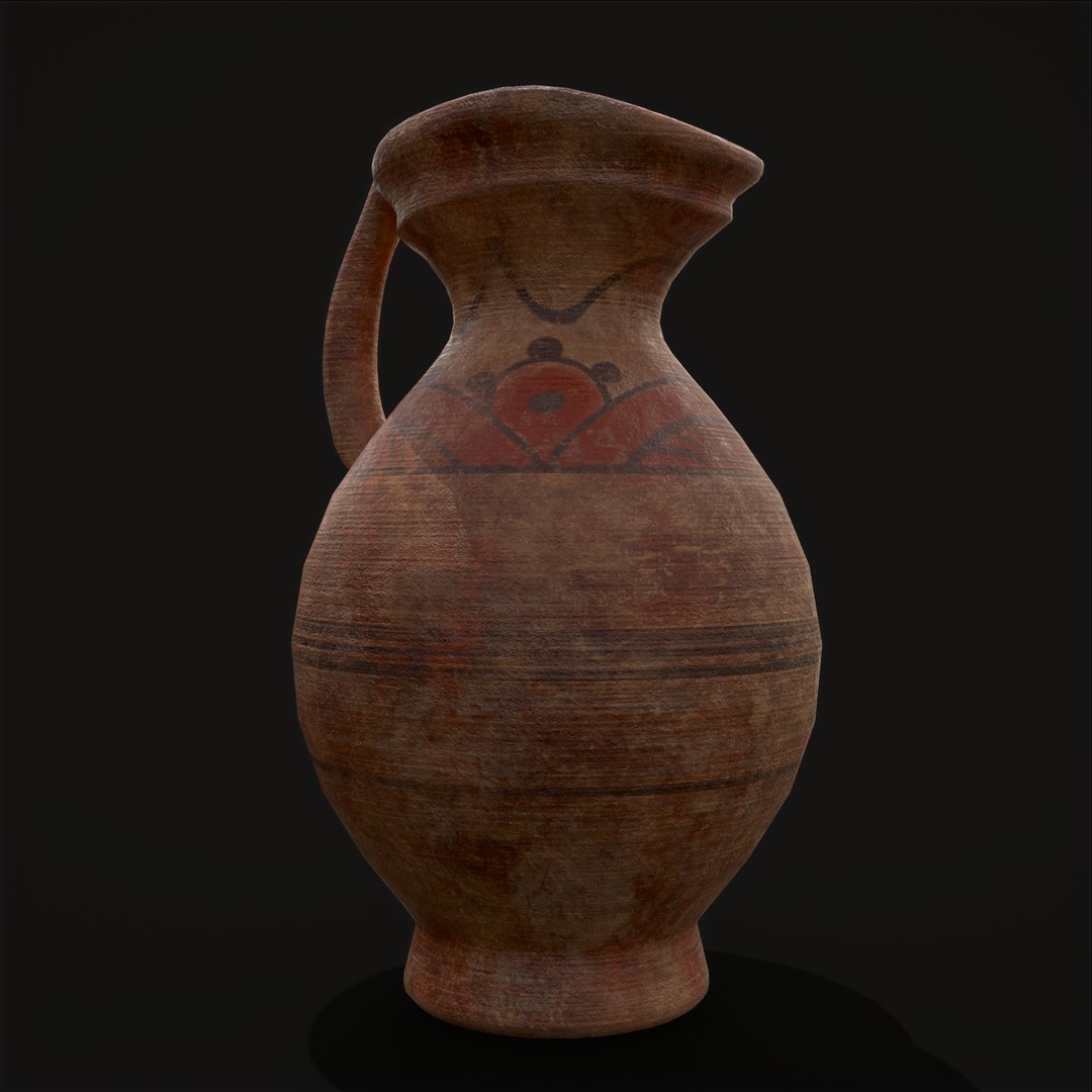 Decorated Medieval Earthenware Pitcher 3D Model - TurboSquid 1955795