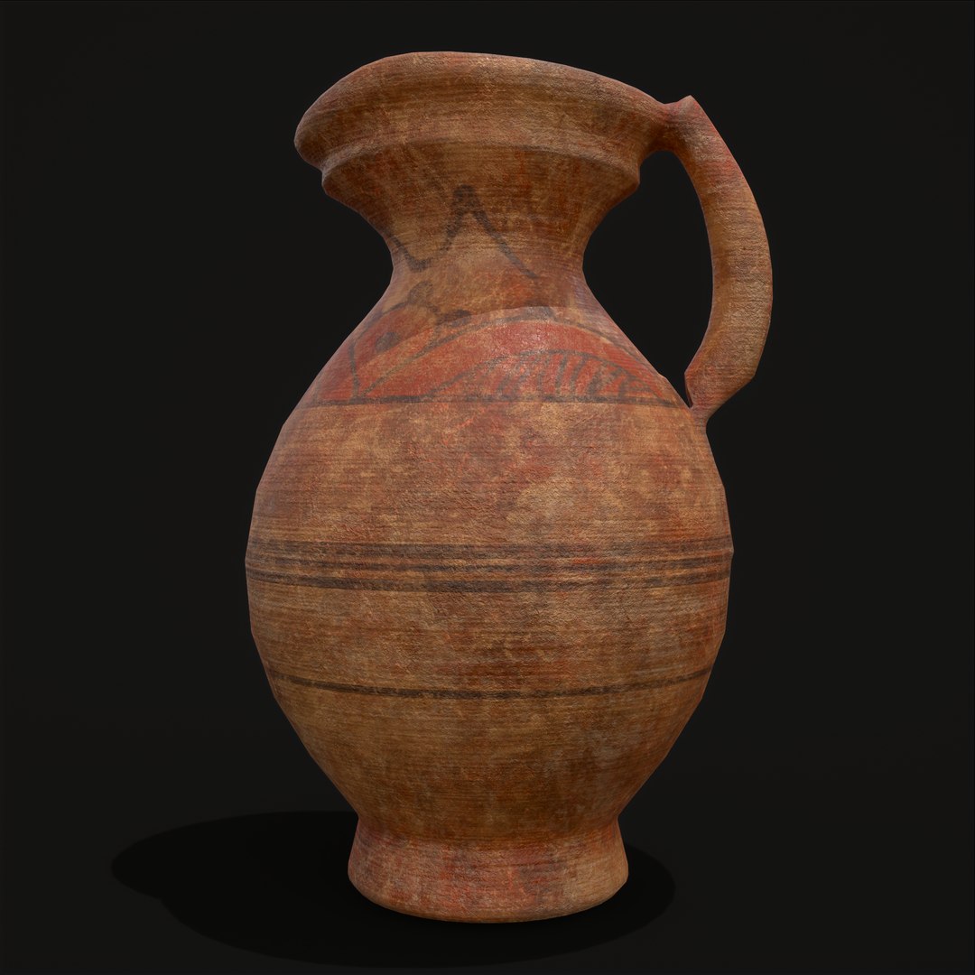 Decorated Medieval Earthenware Pitcher 3D Model - TurboSquid 1955795