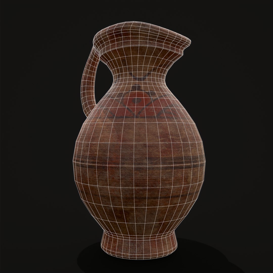 Decorated Medieval Earthenware Pitcher 3D Model - TurboSquid 1955795
