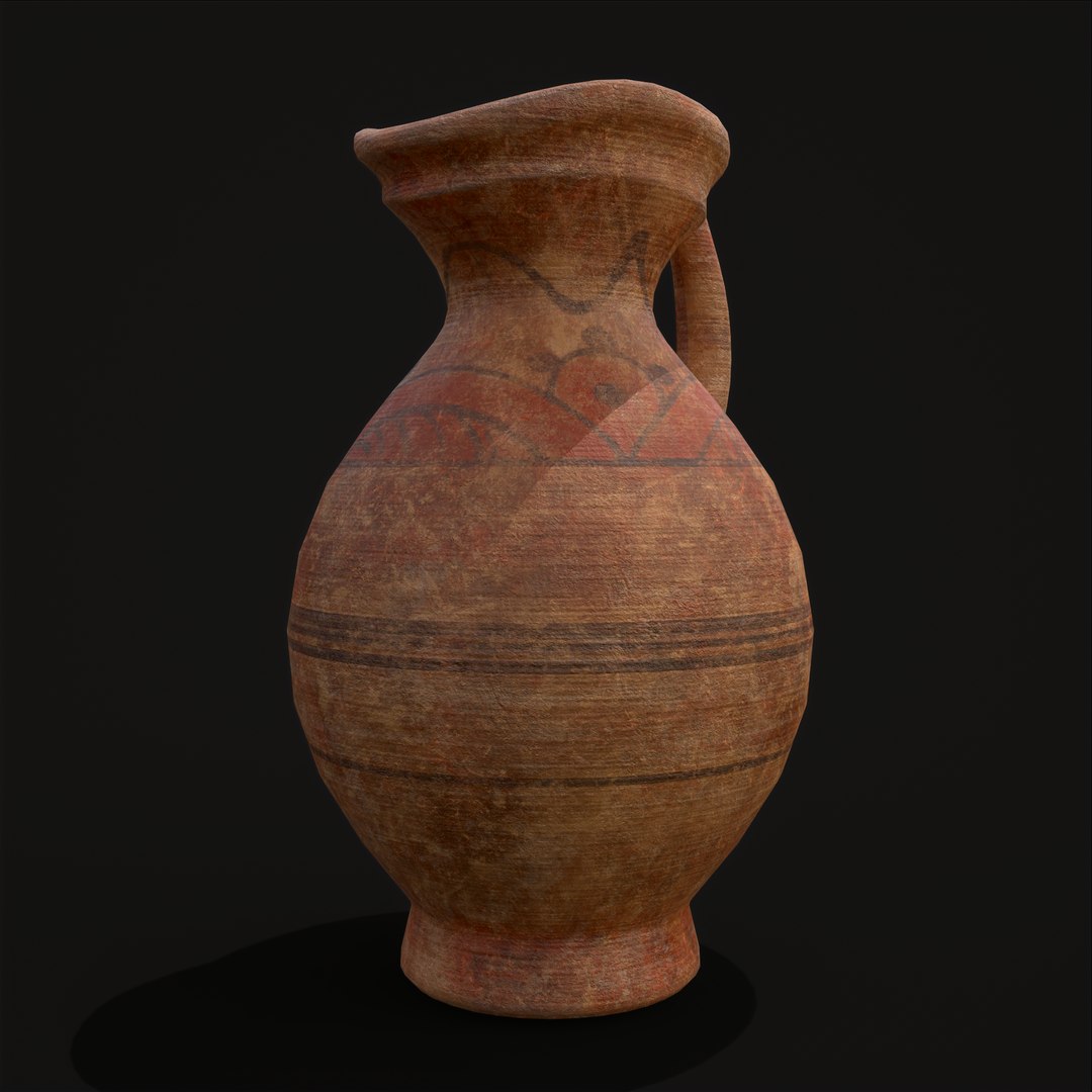 Decorated Medieval Earthenware Pitcher 3D model - TurboSquid 1955795