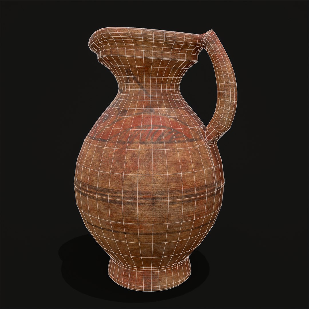 Decorated Medieval Earthenware Pitcher 3D model - TurboSquid 1955795