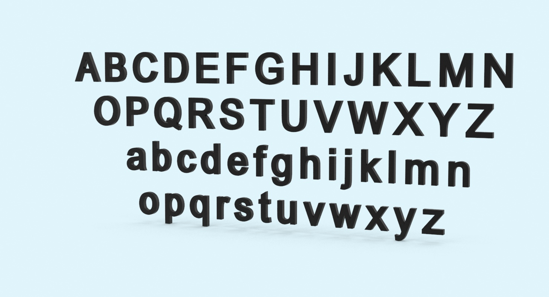 max arial alphabet letters
