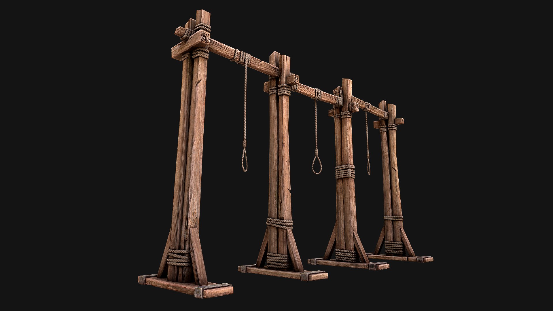 3D Medieval Gallows Torture Model TurboSquid 1992050