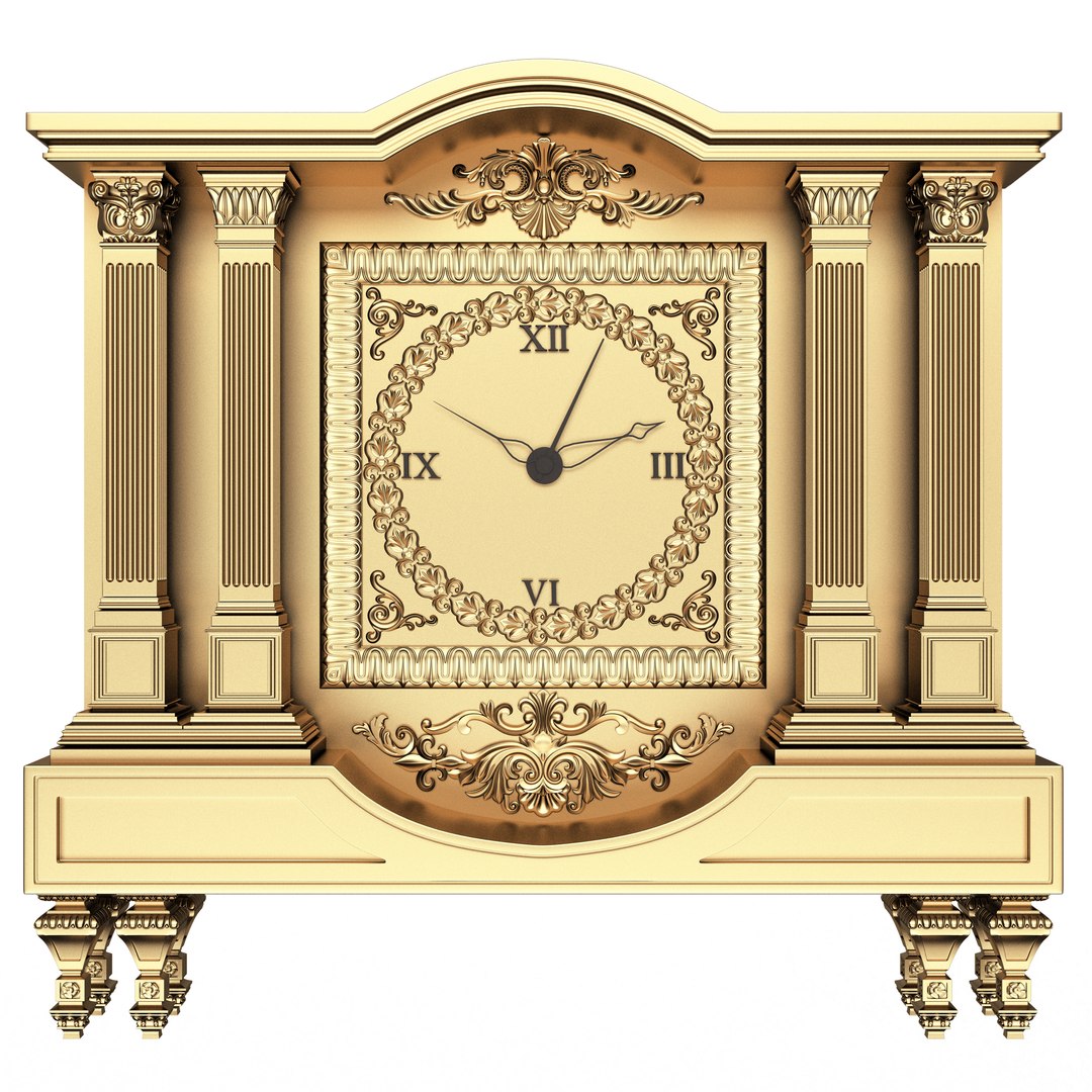 Classic Clock 09 Gold 3D Model - TurboSquid 2137368