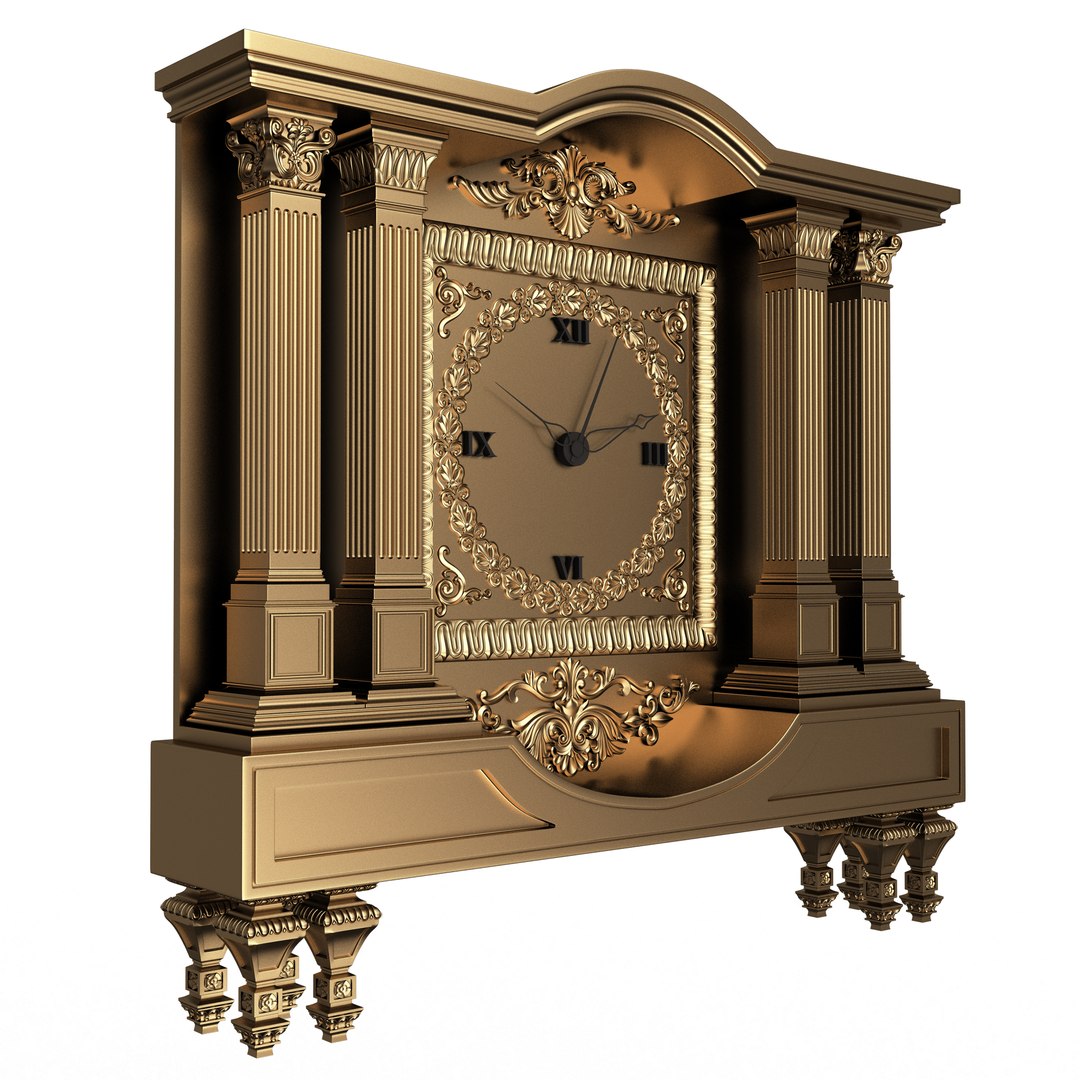 Classic Clock 09 Gold 3D Model - TurboSquid 2137368