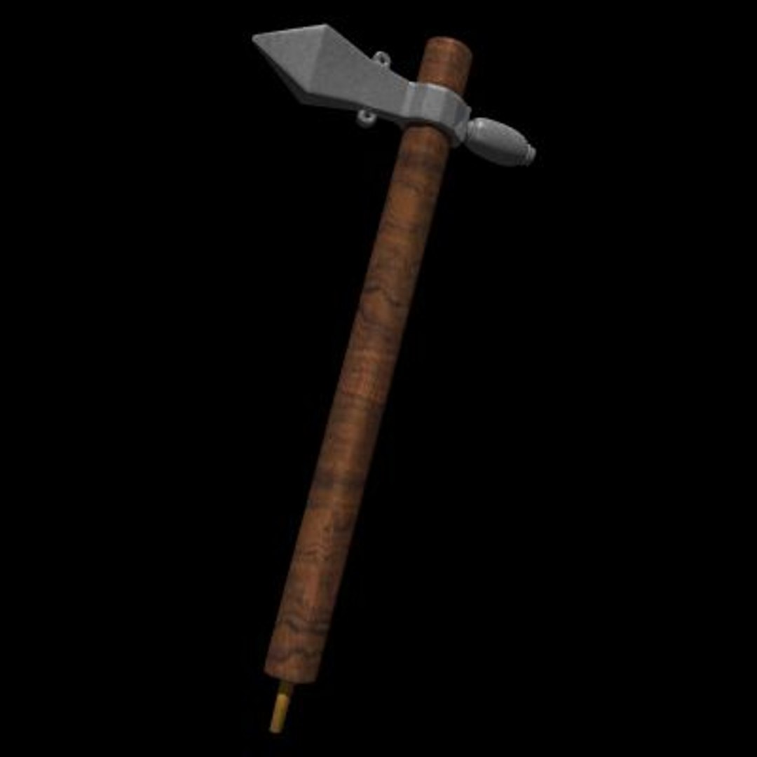 3d model set medieval hatchets lances