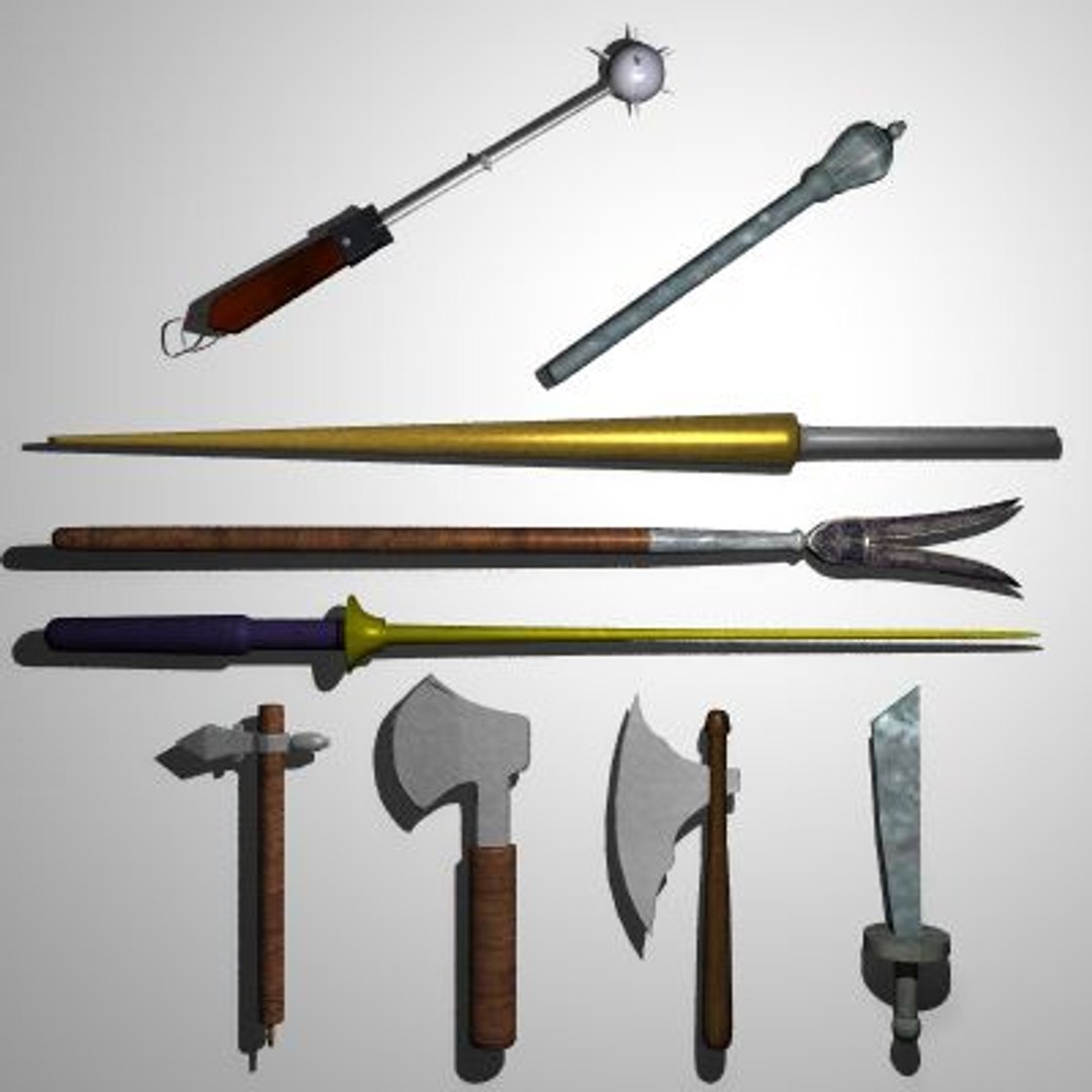 Modello 3D Medieval Hatchets & Lances (9) - TurboSquid 540659