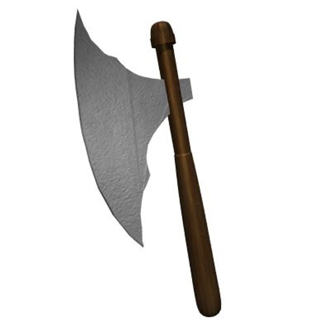 3d model set medieval hatchets lances