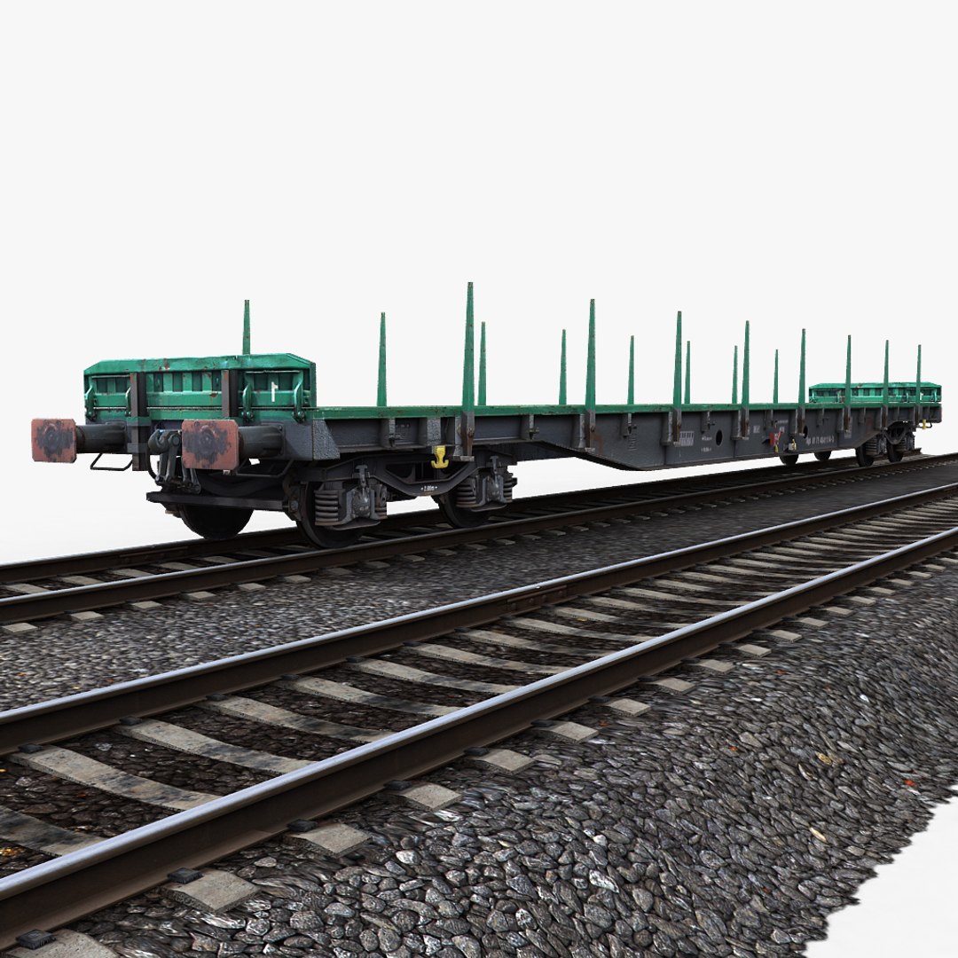 3d Flat Wagon Railway Tracks