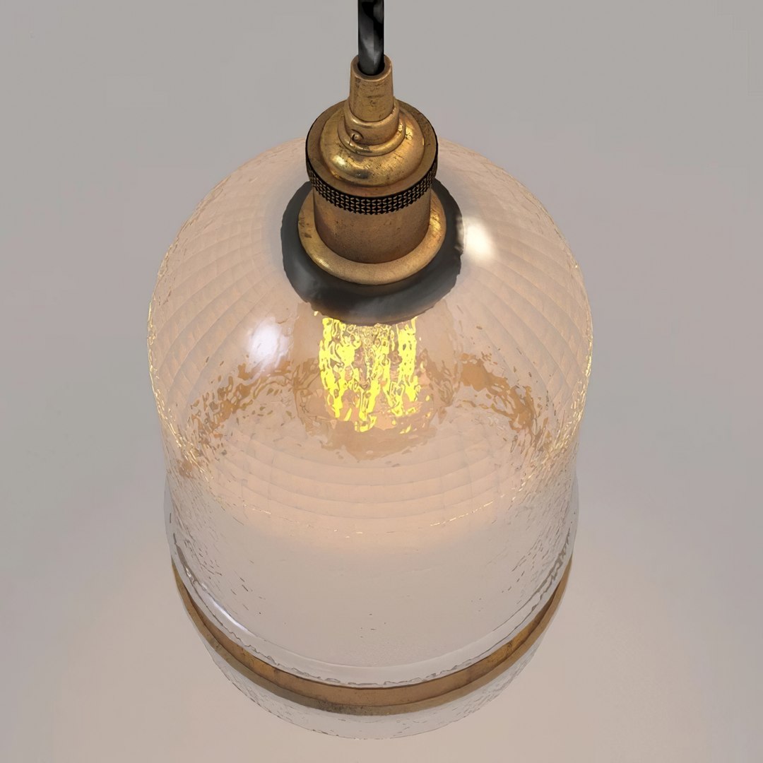 3D Banded Brass Water Glass Dome Pendant - TurboSquid 1961464