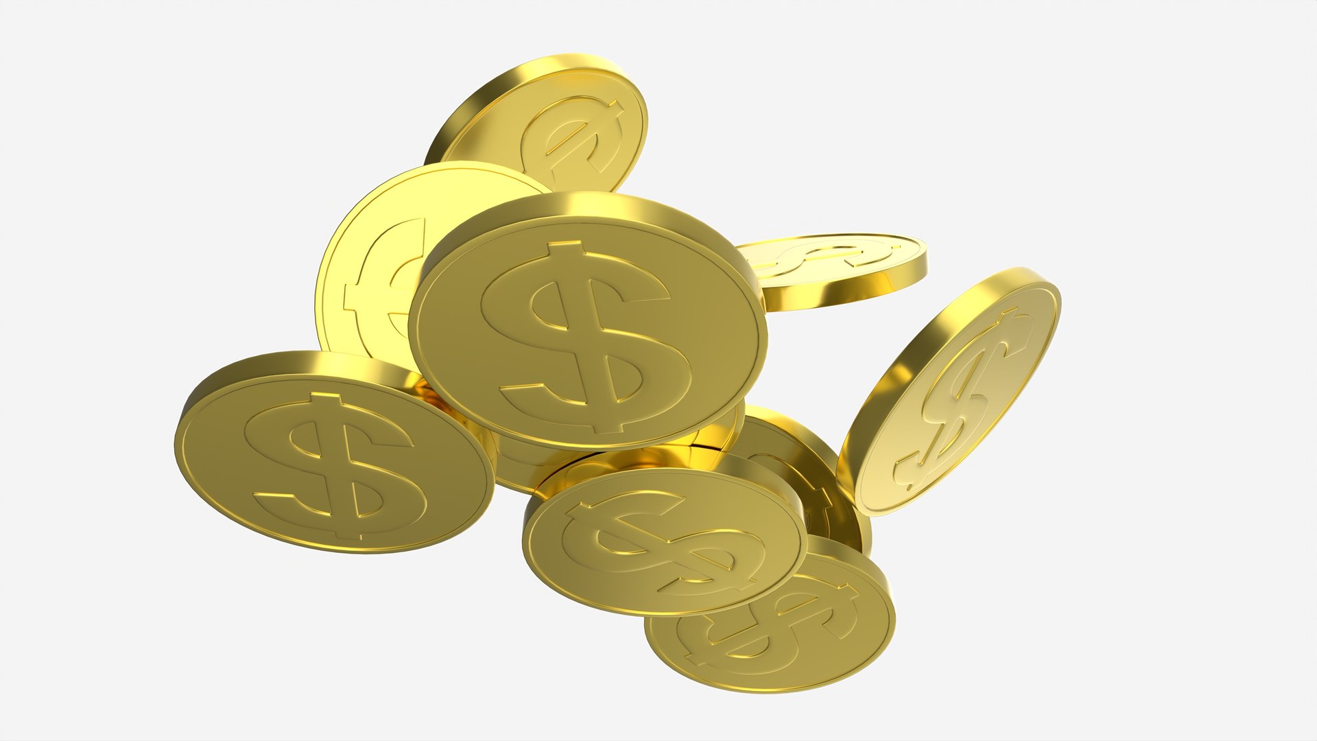 Gold Coins Falling 02 3D Model - TurboSquid 2107430