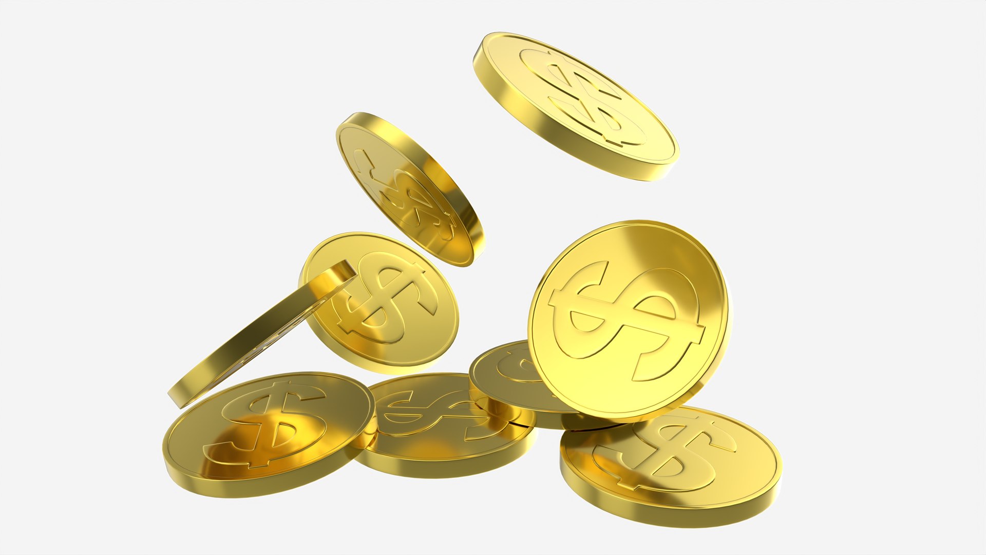 Gold Coins Falling 02 3D Model - TurboSquid 2107430