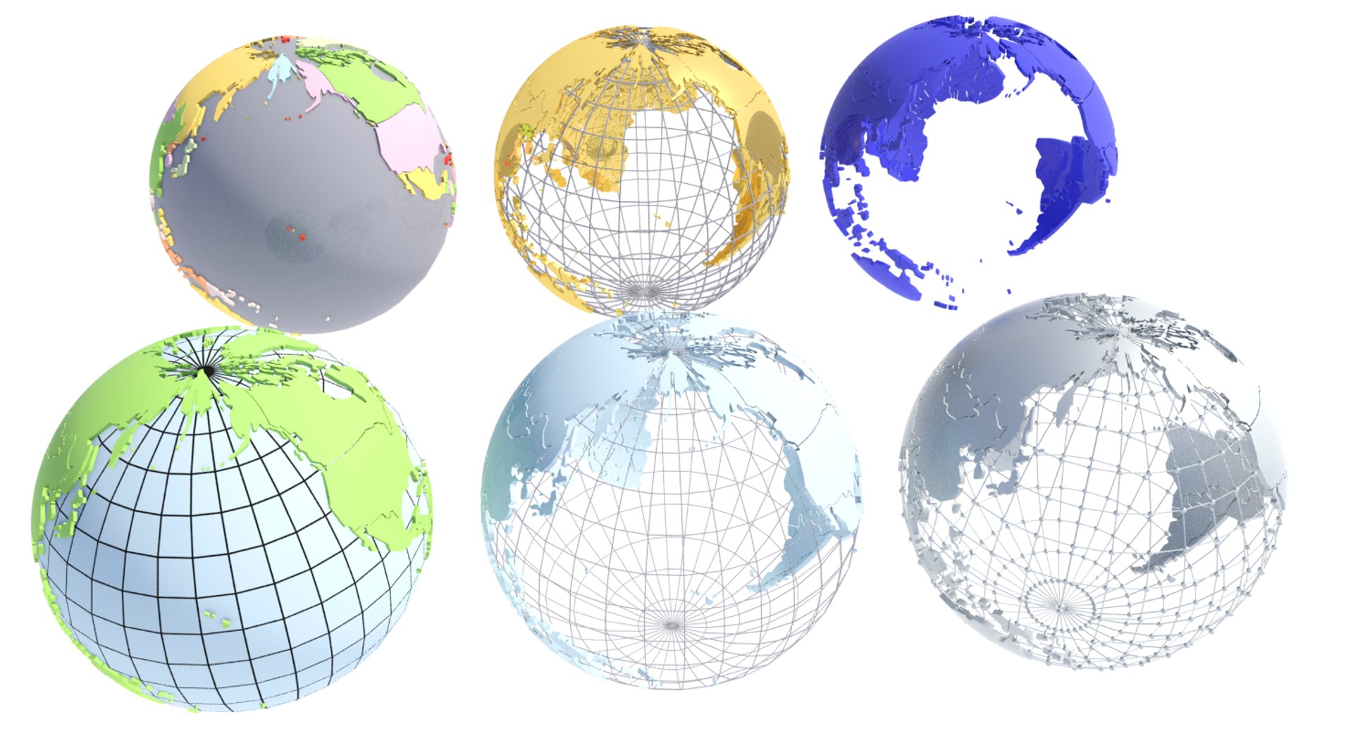 3D Model Geopolitical Globe - TurboSquid 1261522