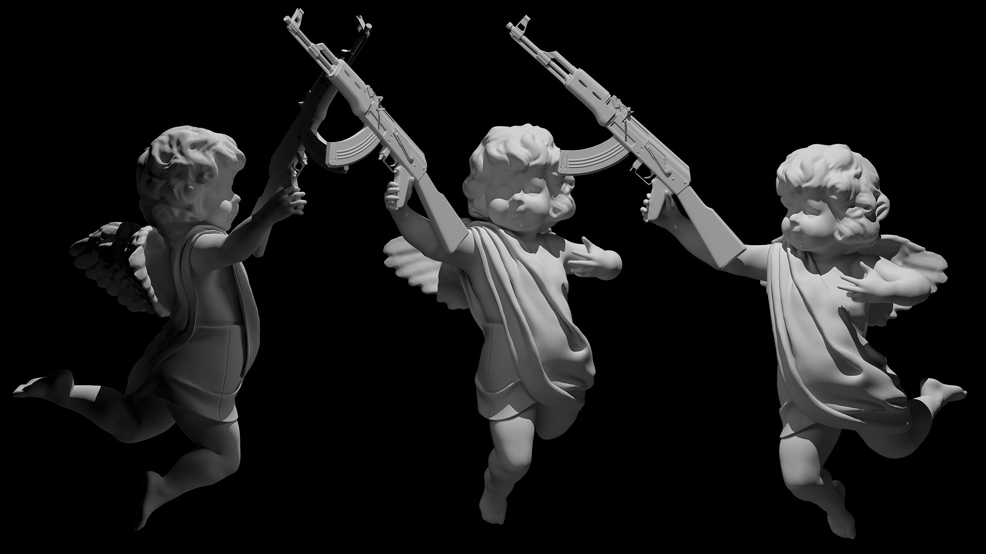 Cupid Angel For Valentines Day With Gun 3D 3D - TurboSquid 1835914