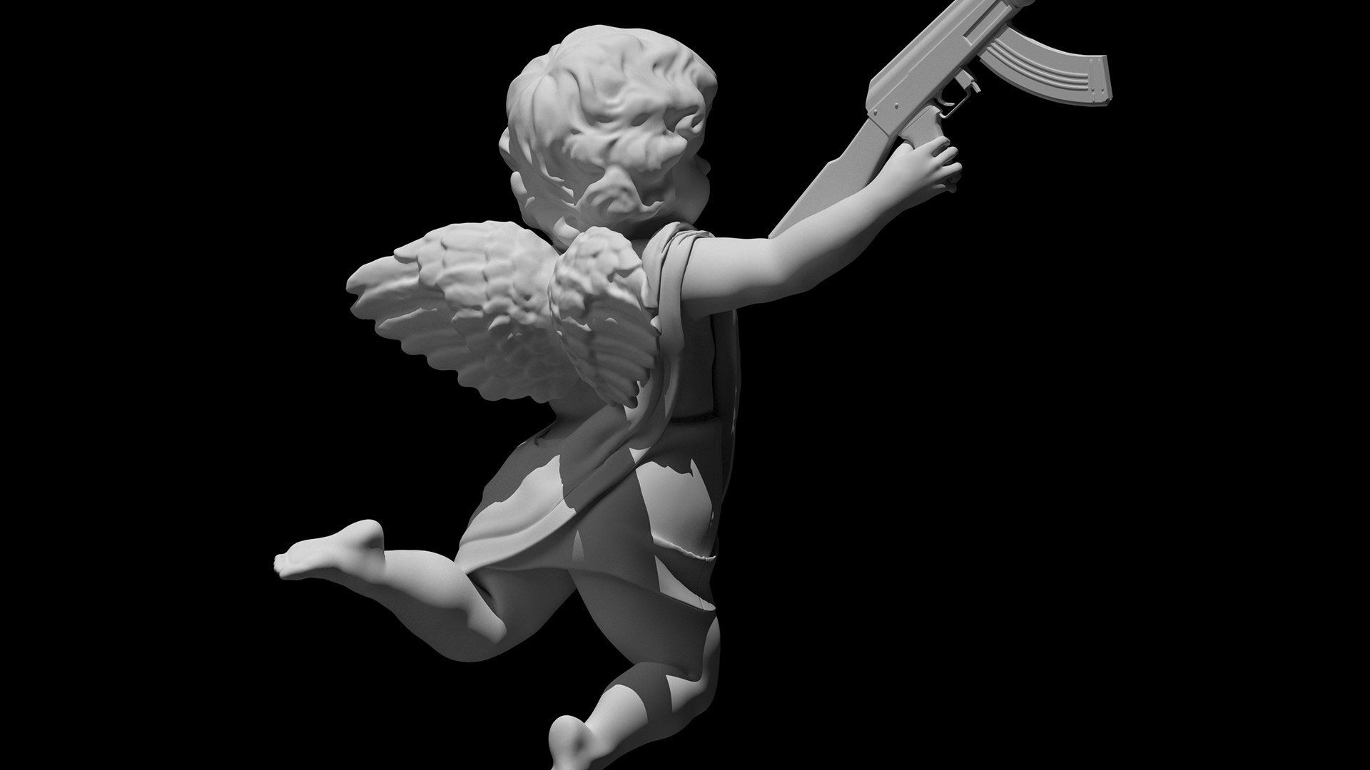 Cupid Angel For Valentines Day With Gun 3D 3D - TurboSquid 1835914